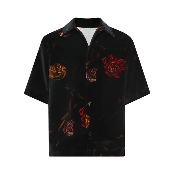 Amiri Floral Velvet Camp Shirt
