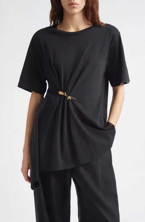 EENK Front Rose Brooch T-shirt - Black