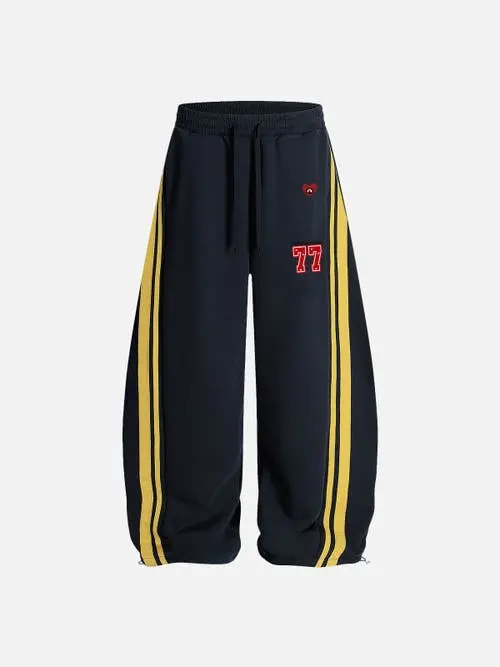 AELFRIC EDEN Stripe Baggy Sweatpants - Dark Blue