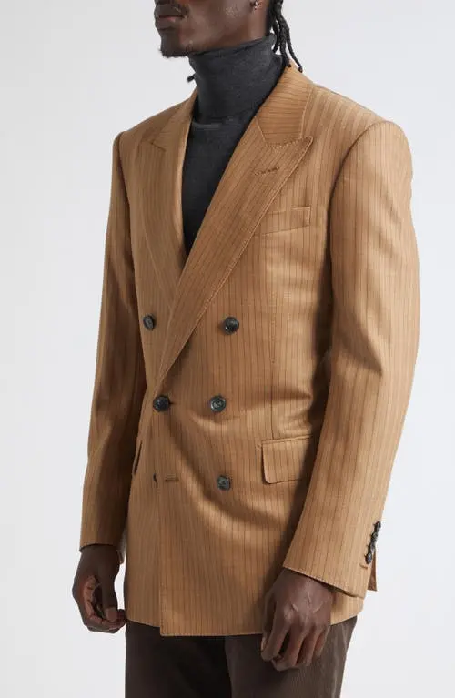 TOM FORD Double Breasted Saxony Wool Sportcoat
