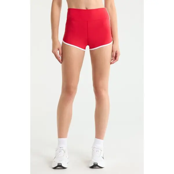 Year Of Ours High Waist Sporty Shorts - Cherry/white