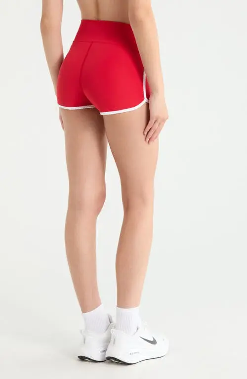Year Of Ours High Waist Sporty Shorts - Cherry/white