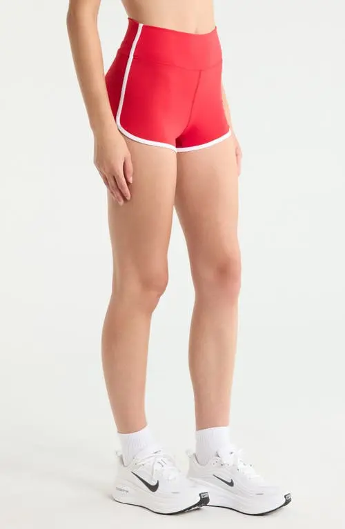 Year Of Ours High Waist Sporty Shorts - Cherry/white