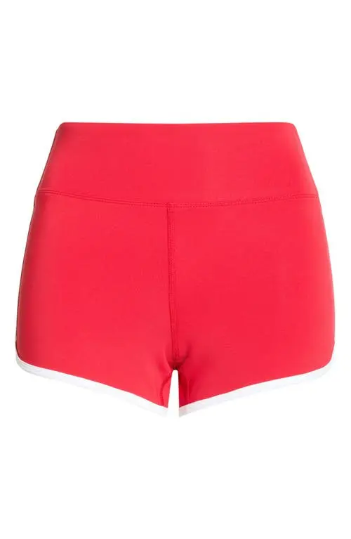 Year Of Ours High Waist Sporty Shorts - Cherry/white