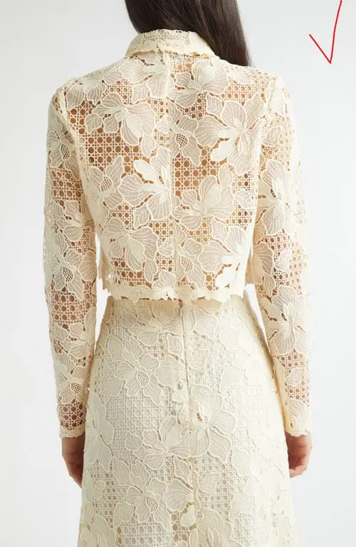 Lela Rose Lattice Guipure Lace Jacket