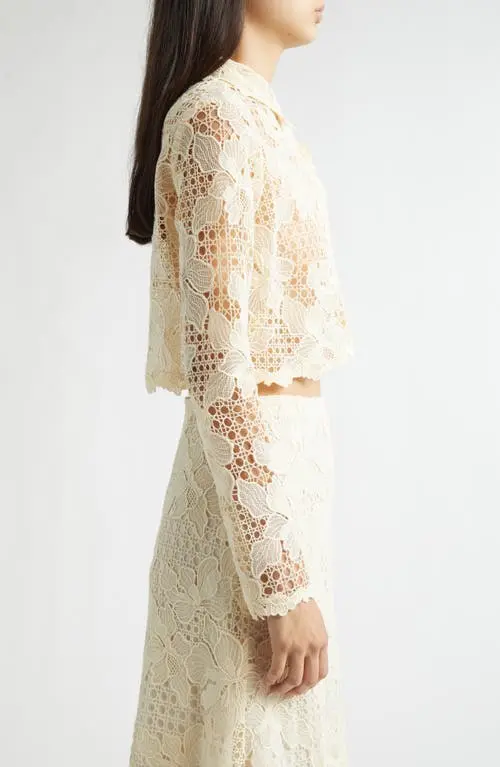 Lela Rose Lattice Guipure Lace Jacket