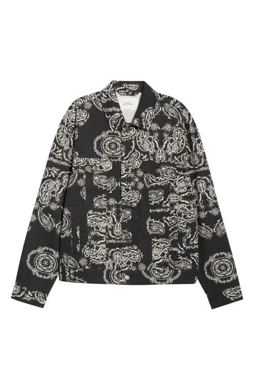 LES DEUX Paisley Cotton Twill Shirt Jacket