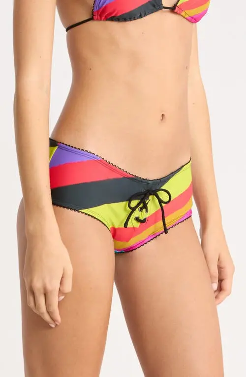 JADED LONDON Striped Lace-up Bikini Bottoms