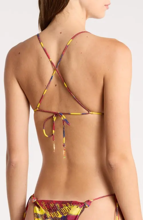 JADED LONDON Embellished Triangle Bikini Top With Fish Charm