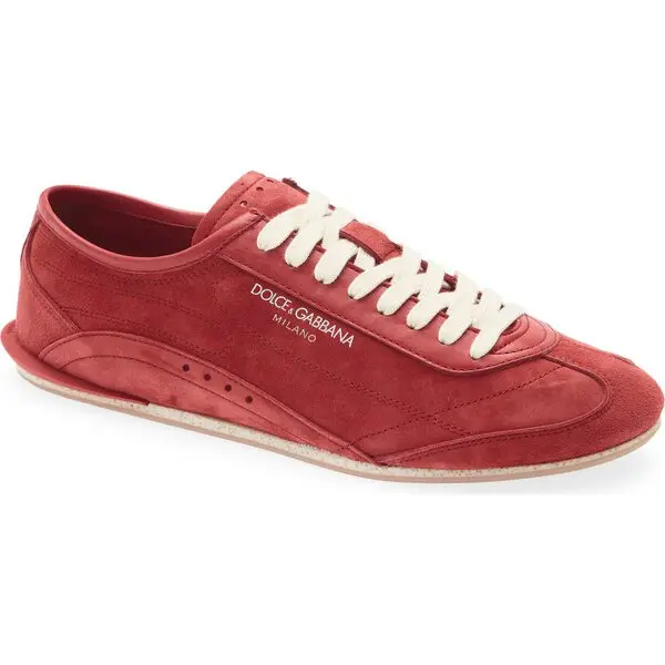 Dolce & Gabbana Suede Lace-up Sneakers - Rosso