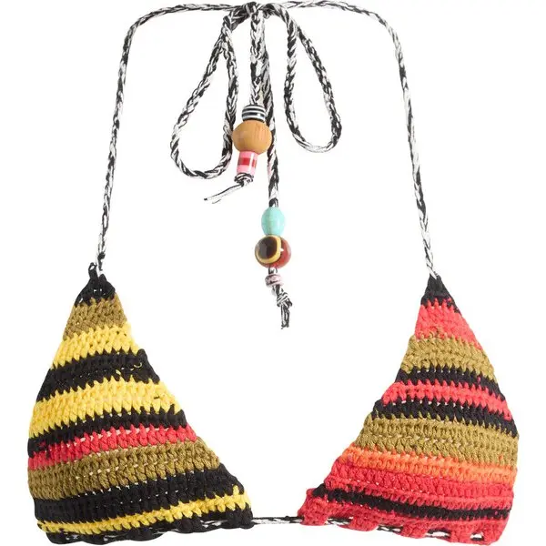 JADED LONDON Stripe Crochet Triangle Bikini Top