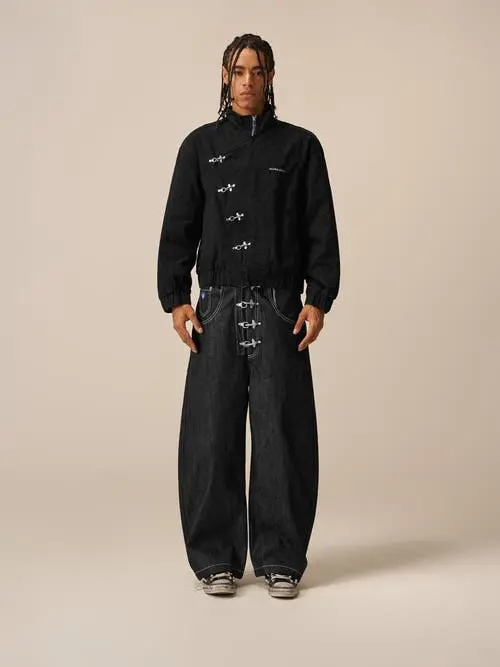 AELFRIC EDEN Boxy Fireman Clasp Jacket - Black