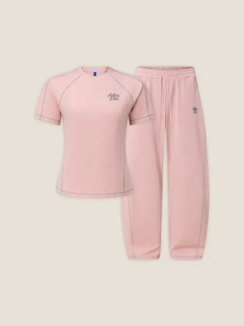 AELFRIC EDEN Cloud Slim Sweat Set - Blush Pink