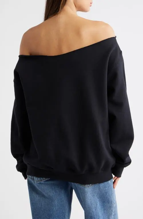 MERCH TRAFFIC Nirvana Graphic Off-the-shoulder Sweatshirt