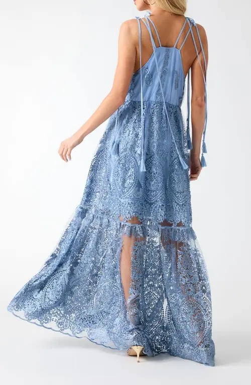 Guess Karima Embroidered Lace Maxi Dress