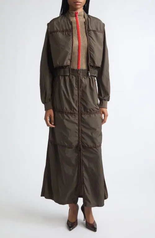 DIESEL® O-hyton Maxi Skirt With Two-way Zipper And Pockets
