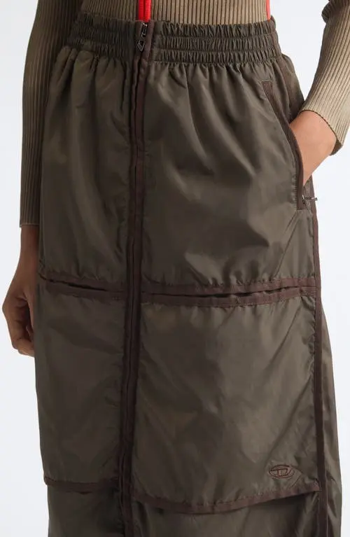 DIESEL® O-hyton Maxi Skirt With Two-way Zipper And Pockets