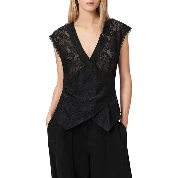 ALLSAINTS Vera Lace Top - Black