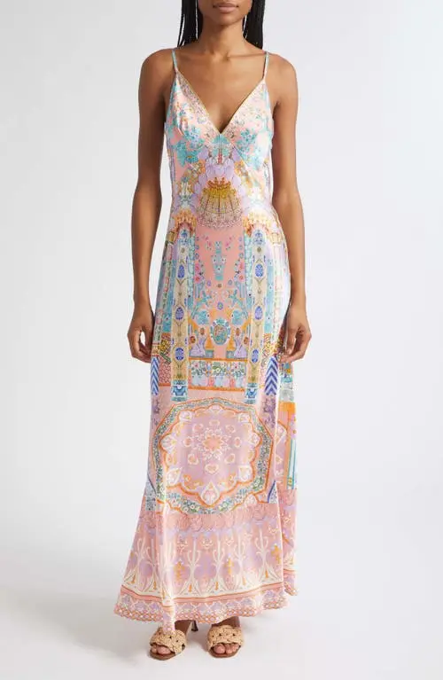 Camilla Gaudi Print Silk Charmeuse Slipdress - Howdy Gaudi