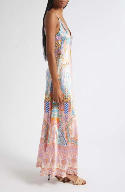 Camilla Gaudi Print Silk Charmeuse Slipdress - Howdy Gaudi