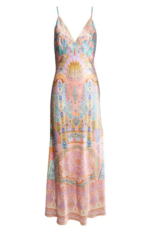 Camilla Gaudi Print Silk Charmeuse Slipdress - Howdy Gaudi