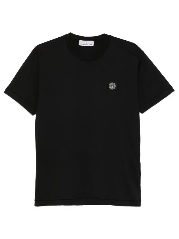 Stone Island Slim Fit T-shirt With Compass Patch - Black