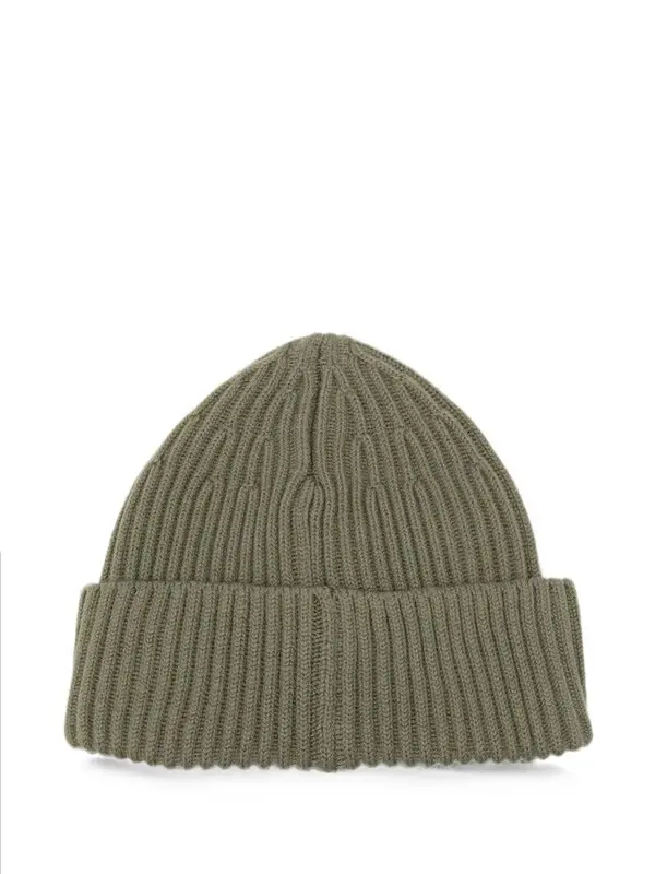Stone Island Ribbed Wool Beanie - Green