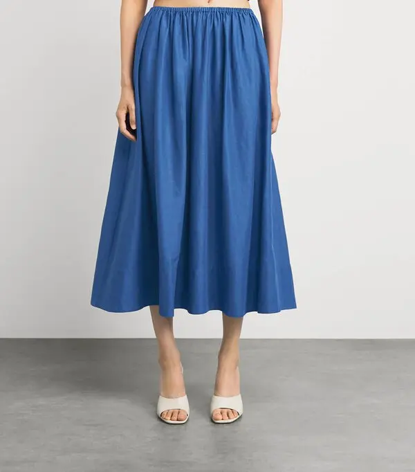 TOCCIN Linen-cotton Imogen Midi Skirt