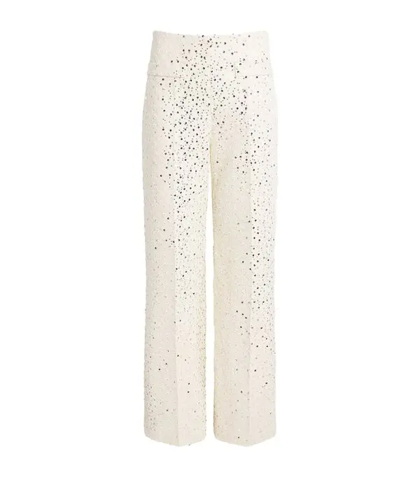 Sandro Cotton-blend Sequin Straight Trousers