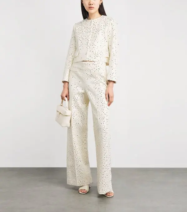 Sandro Cotton-blend Sequin Straight Trousers