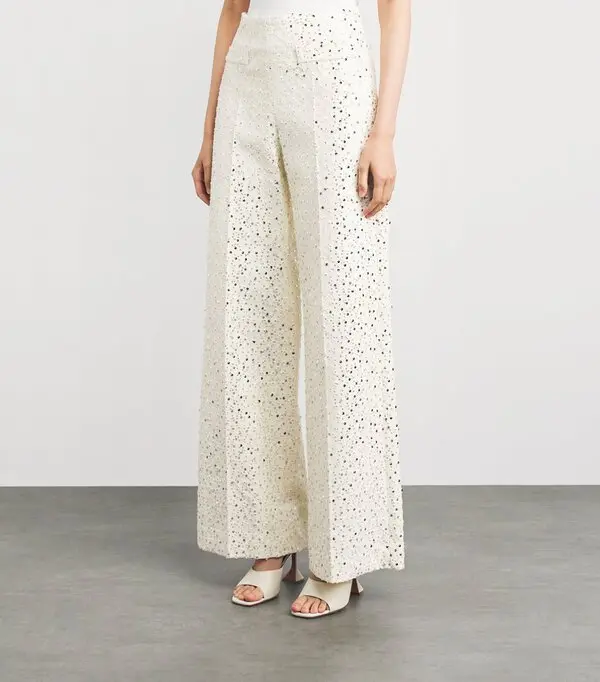 Sandro Cotton-blend Sequin Straight Trousers