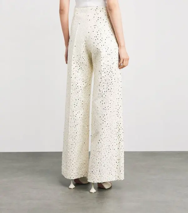 Sandro Cotton-blend Sequin Straight Trousers