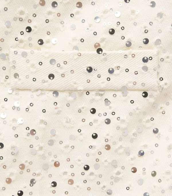 Sandro Cotton-blend Sequin Straight Trousers