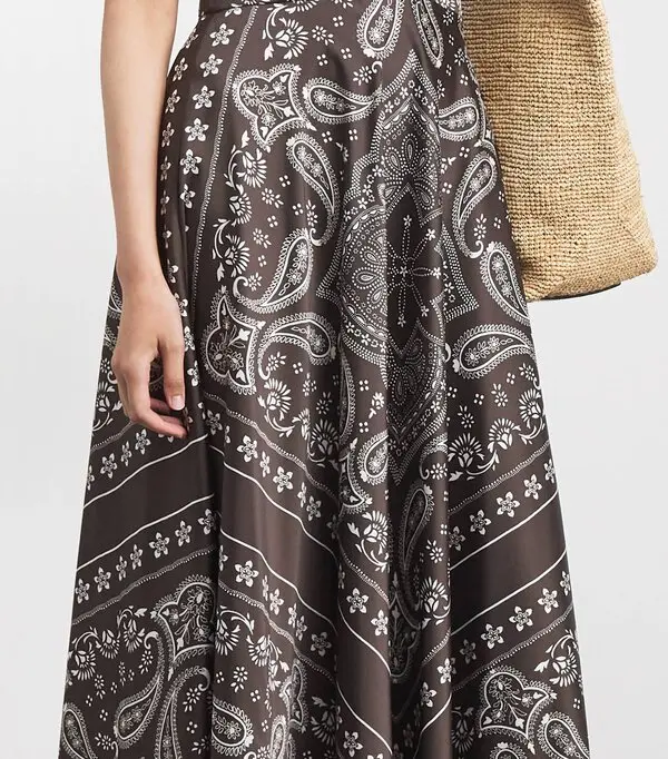 Sandro Satin Bandana Sleeveless Maxi Dress