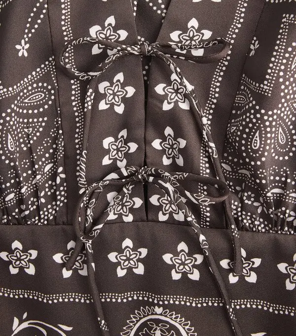 Sandro Satin Bandana Sleeveless Maxi Dress