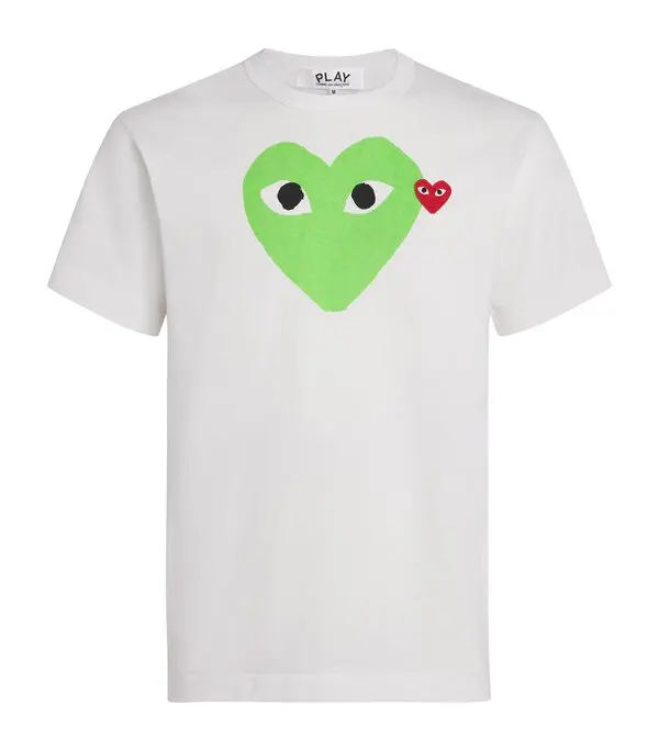 Play Comme Des Garcon Heart Logo T-shirt - Green