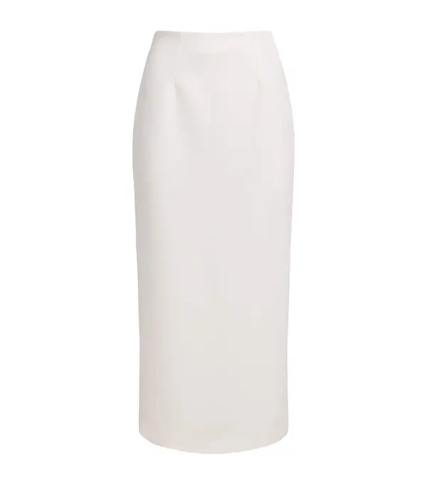 Roland Mouret Crepe Midi Pencil Skirt - Ivory