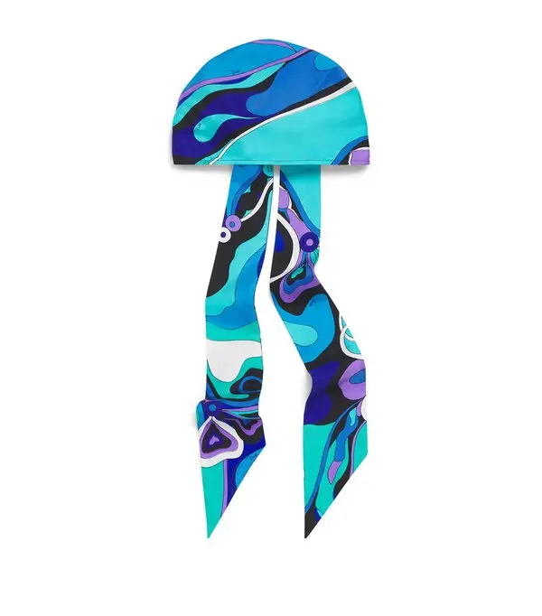 Emilio Pucci Silk Orchidee Bandana - Blue