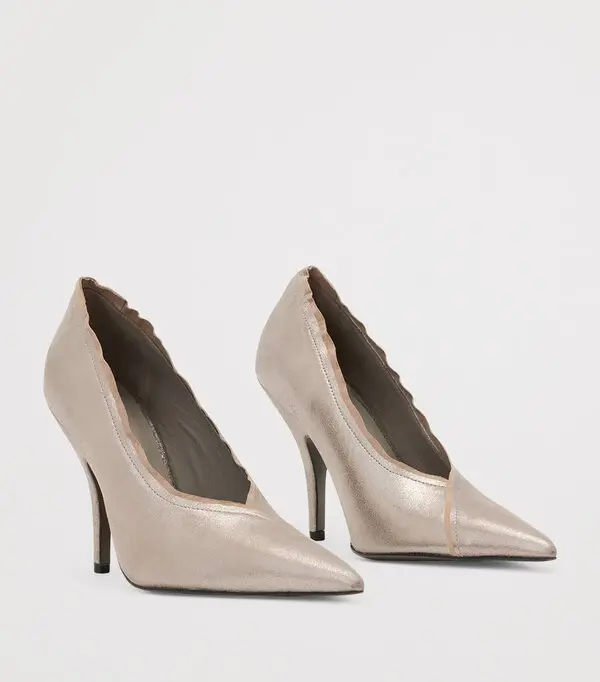 ALLSAINTS Metallic Leather Vera Pumps 100