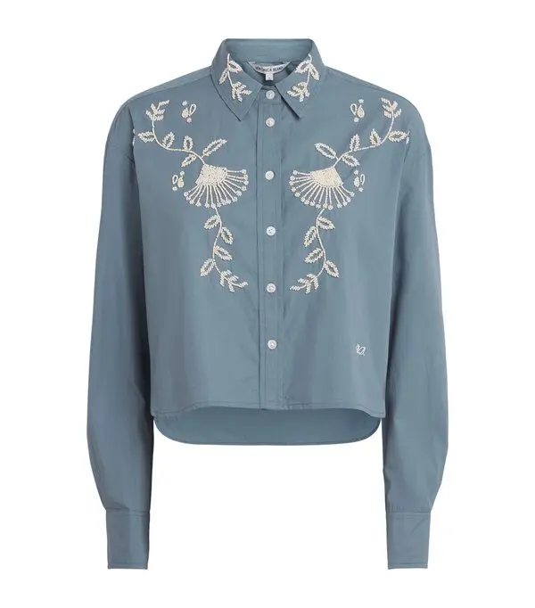 Veronica Beard Beaded Aderes Shirt - Blue