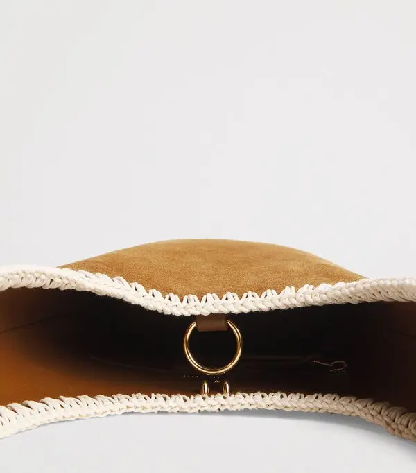 Veronica Beard Suede Whipstitch Loop Shoulder Bag