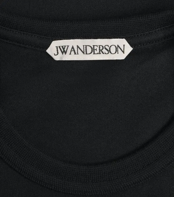 JW Anderson Cotton Embroidered Anchor T-shirt - Black