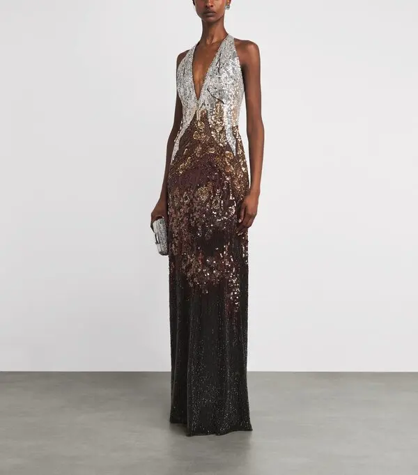 Jenny Packham Embellished Wild Rose Gown