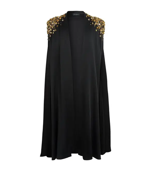 Jenny Packham Embellished Alona Cape - Black