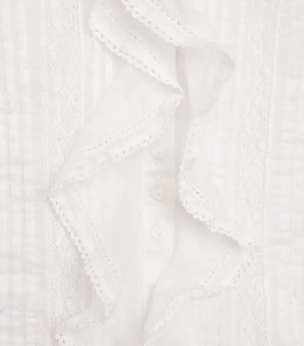 ME+EM Cotton Voile Ruffle Blouse