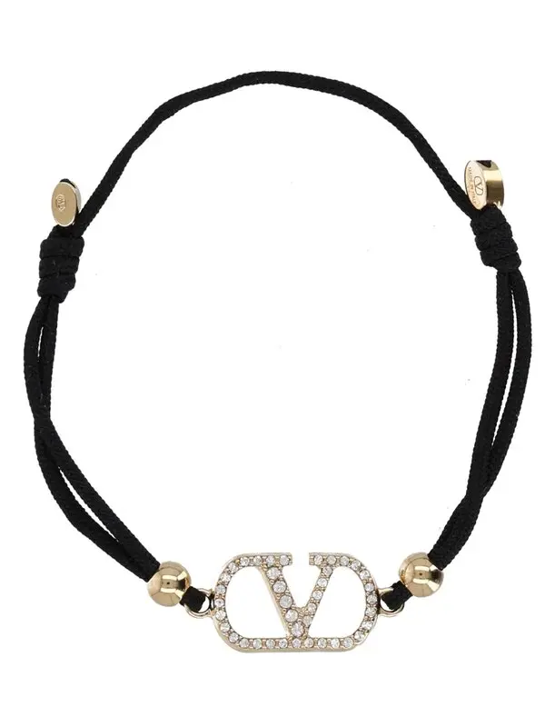 Valentino Garavani Bracciale "vlogo Signature" Con Strass - Black