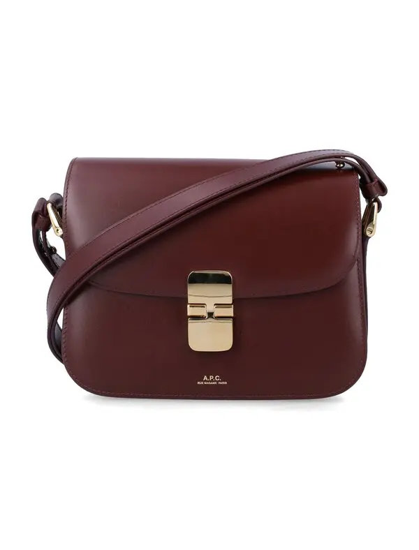 A.p.c. Leather Crossbody Bag With Gold Tone Clasp