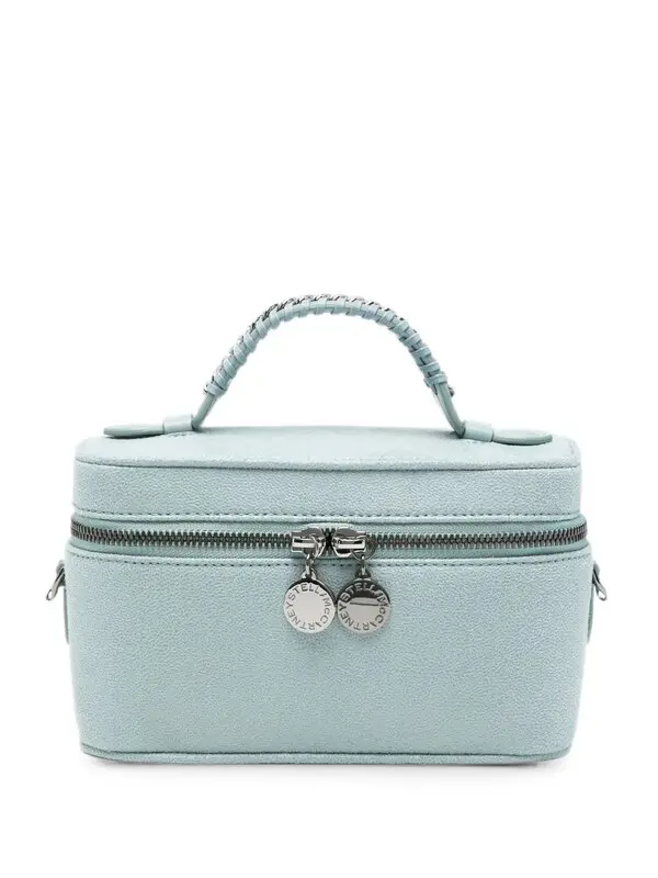 Stella McCartney Mini Diamond-cut Chain Crossbody Bag With Top Handle - Azzurro