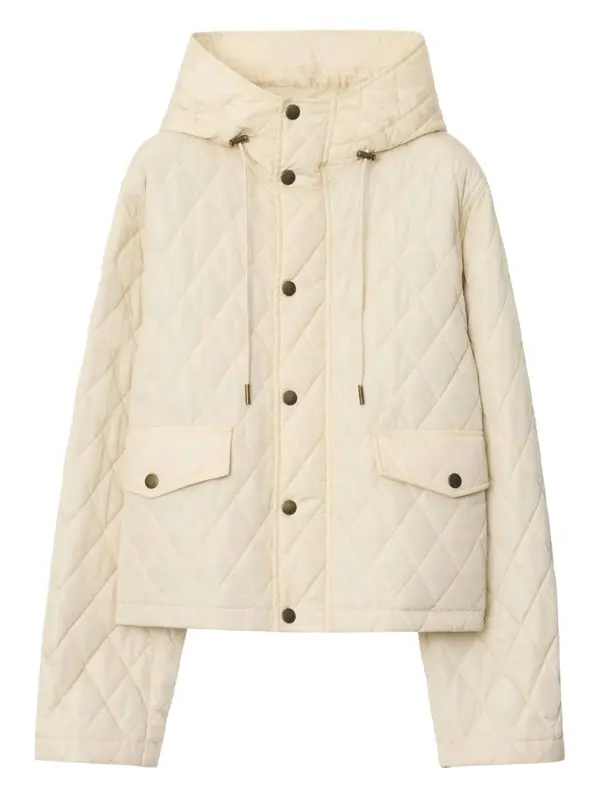 Burberry Quilted Hooded Jacket - Beige