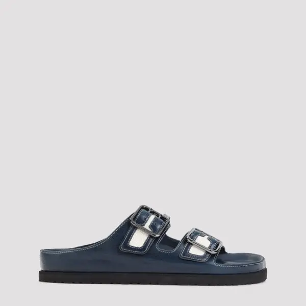 BIRKENSTOCK Arizona Canvas Sandals With Natural Cork Footbed - Blue
